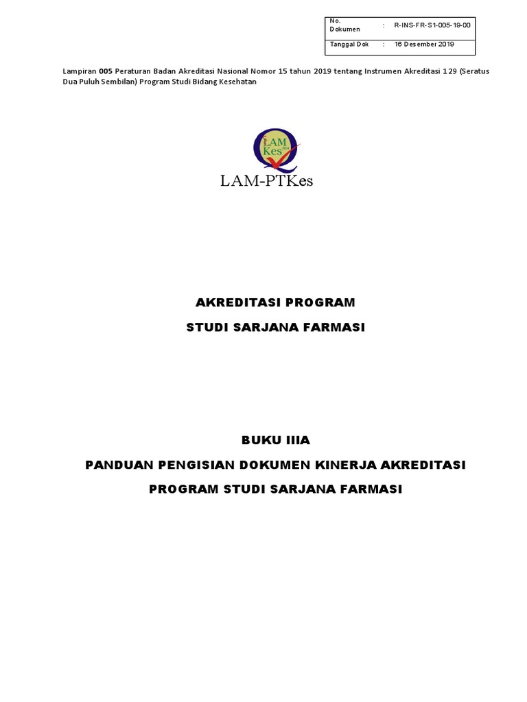 Borang 3A Prodi Farmasi | PDF