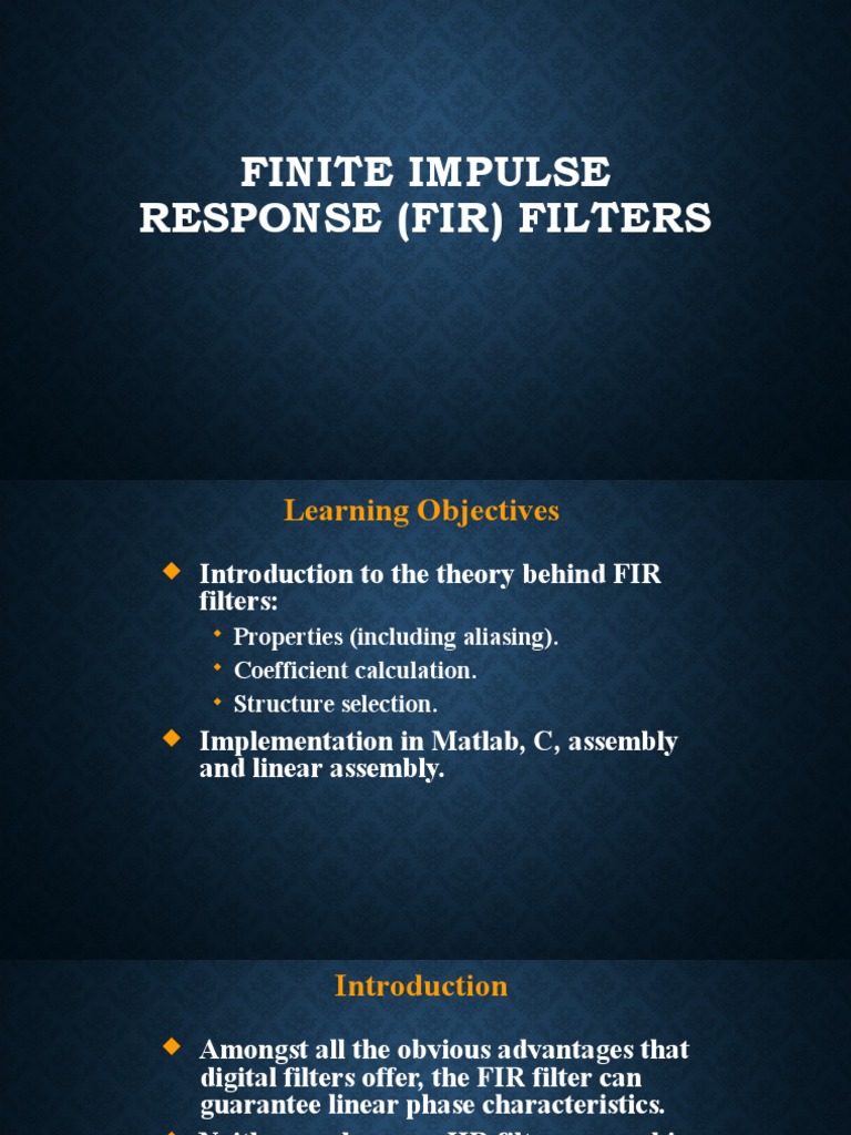 Finite Impulse Response (FIR) Filters | PDF | Applied Mathematics | Telecommunications