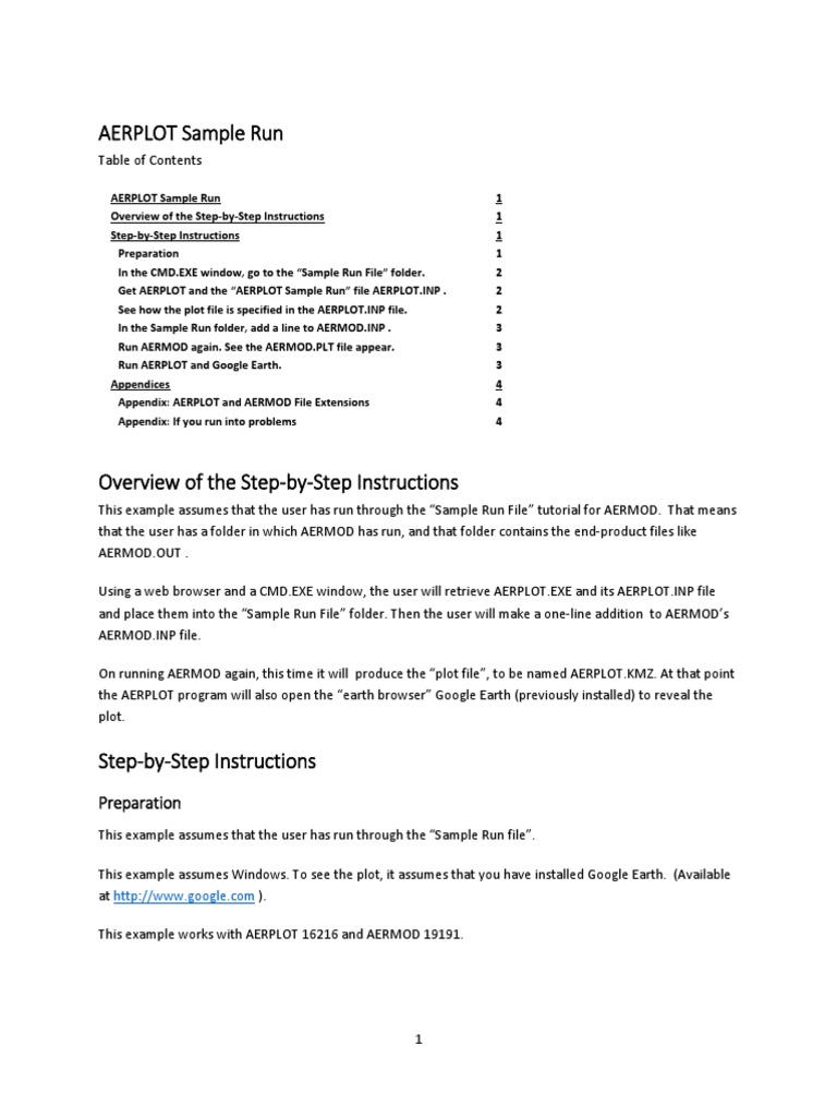 AERPLOT Sample Run: Preparation | PDF | Computer File | Zip (File Format)