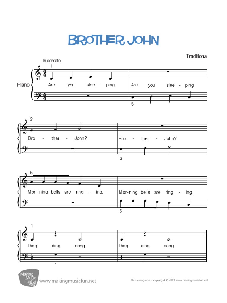 Brother John Piano | PDF