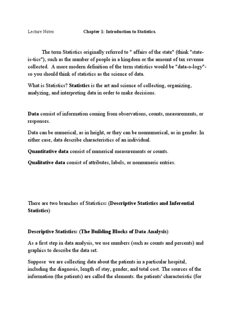 An Introduction to Key Concepts in Statistics: Elements, Variables ...