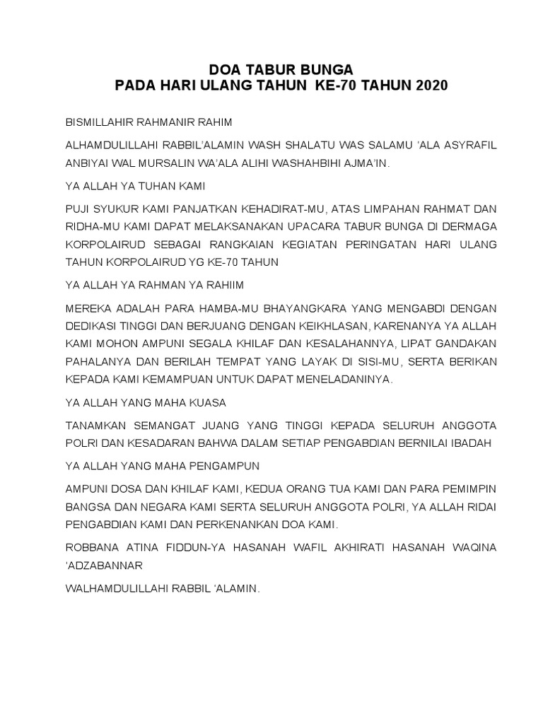 Doa Tabur Bunga | PDF