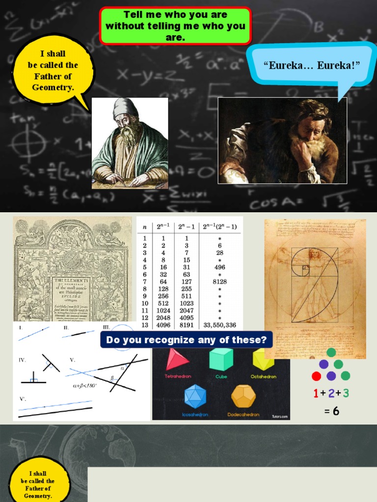 Euclid and Archimedes - History and Philosophy of Math | PDF | Euclid ...