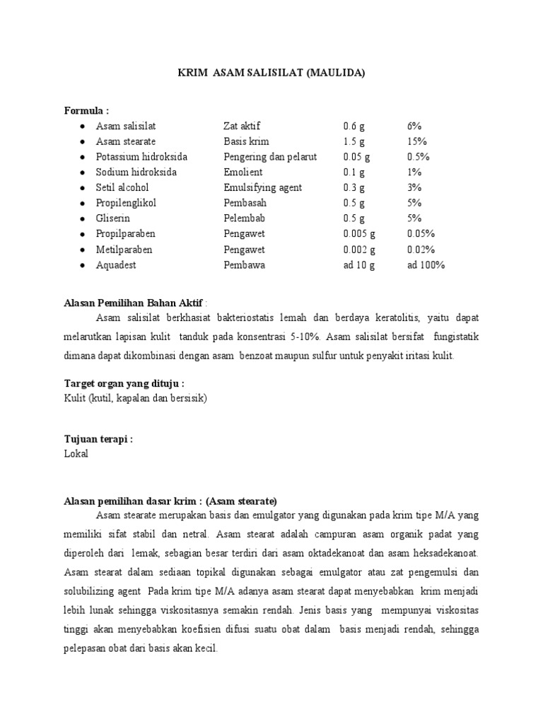 Formula Asam Salisilat | PDF
