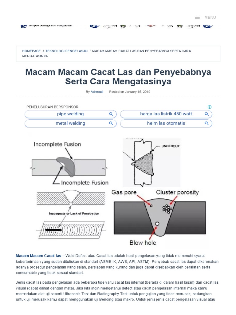 Cacat Pengelasan | PDF