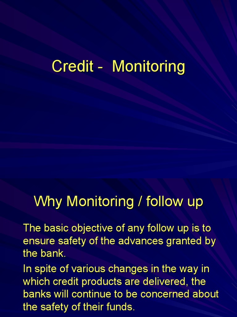 Credit - Monitoring | PDF | Banks | Debits And Credits