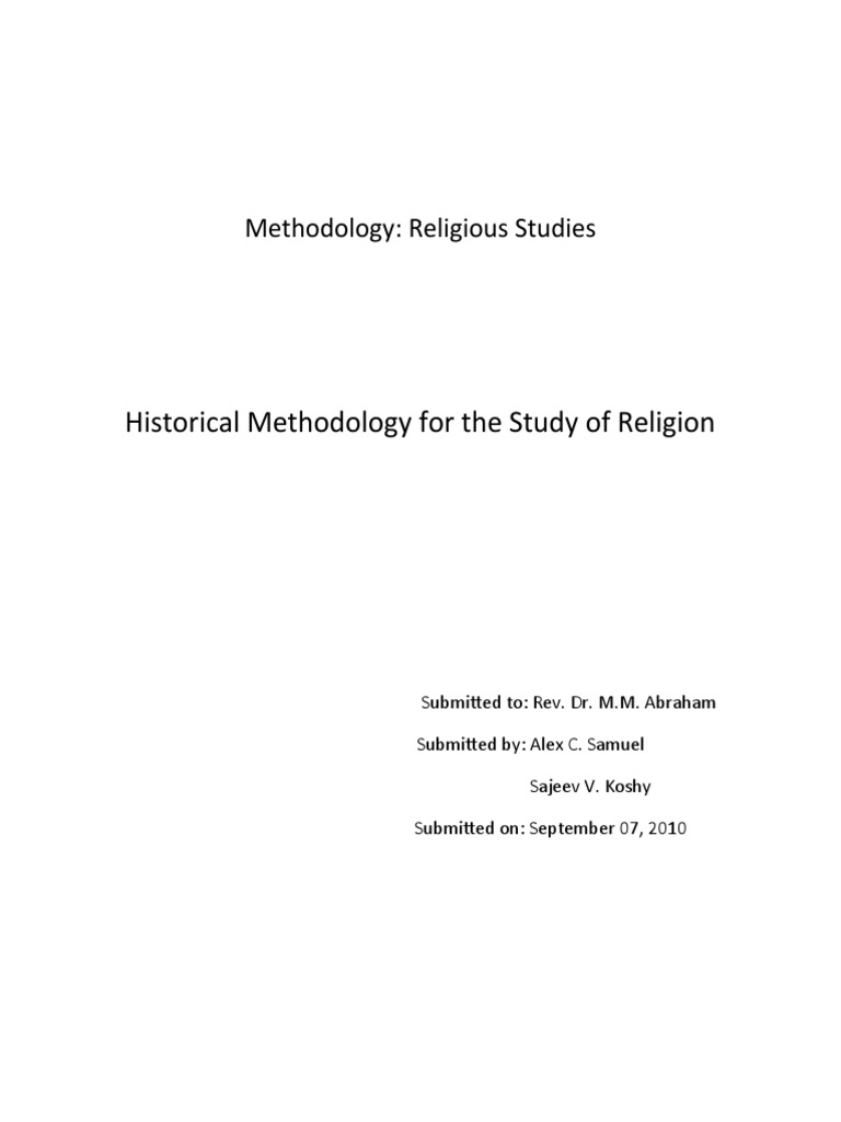 Religion Method | PDF | Social Science | History