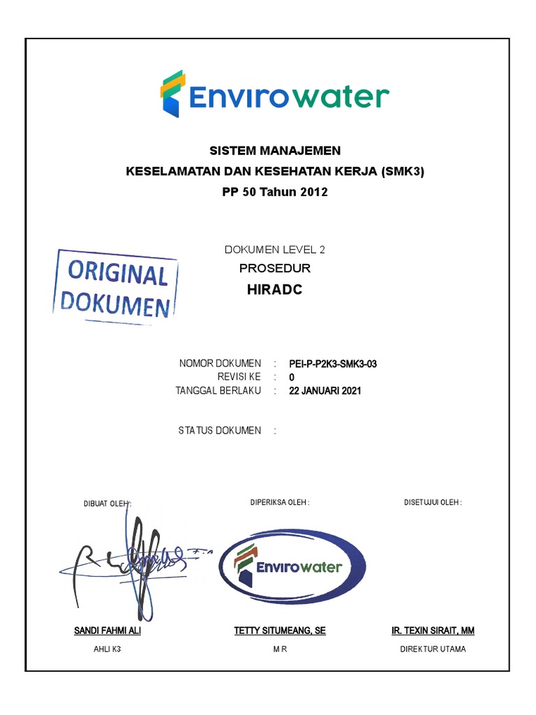 Prosedur HIRADC | PDF