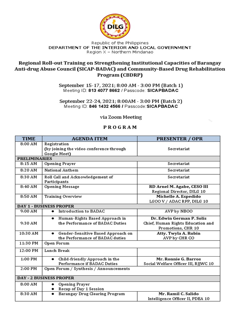 Program - SICAP BADAC Cum CBDRP ROT | PDF | Applied Ethics | Government