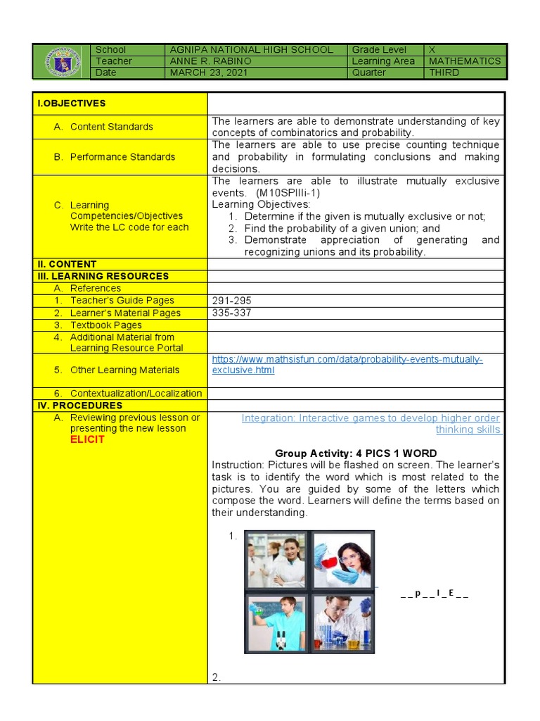 Cot 1 | PDF | Probability | Learning