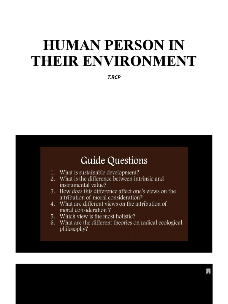 Human Person in Their Environment | PDF