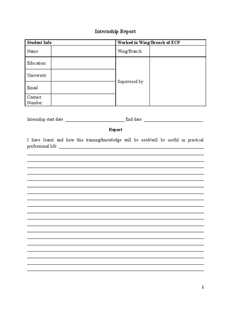 Internship Report Format | PDF | Applied Psychology | Change