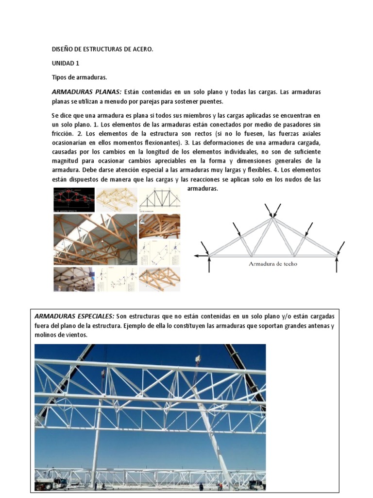 Tipos de Armaduras en Estructuras de Acero | PDF | Braguero ...