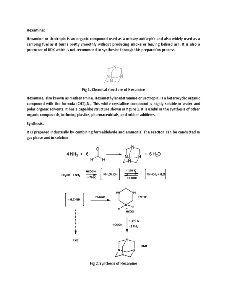 Synthesis of Hexamine from Formaldehyde | PDF
