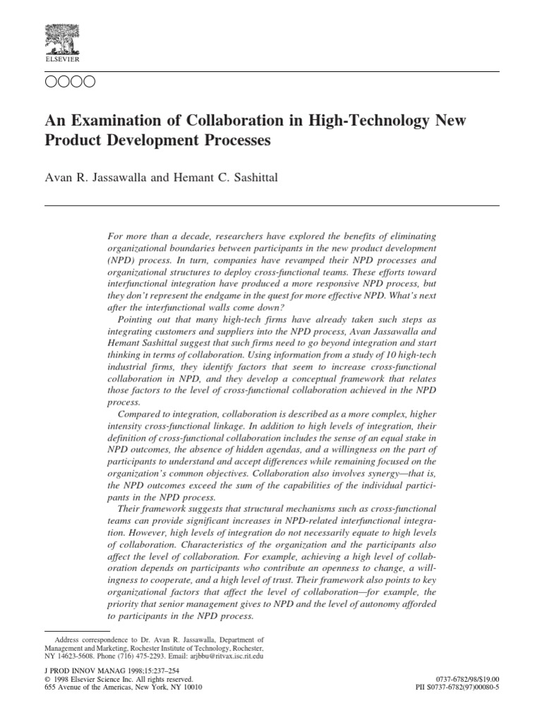 An Examination of Collaboration in High-Technology New Product Development Processes | Download ...
