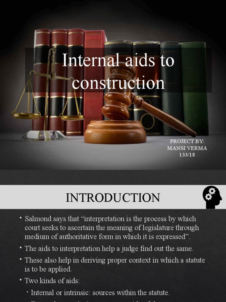 Internal Aids To Construction: Project BY: Mansi Verma 133/18 | PDF ...