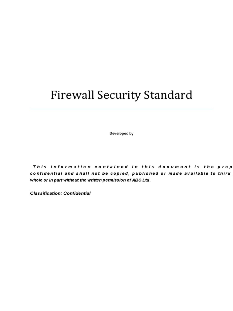 Firewall Security Standard | PDF | Computer Network | Firewall (Computing)