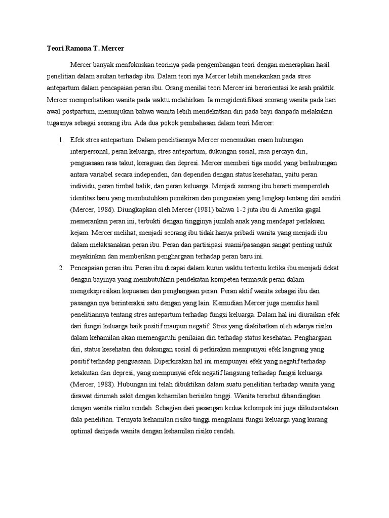 Teori Ramona T Mercer | PDF