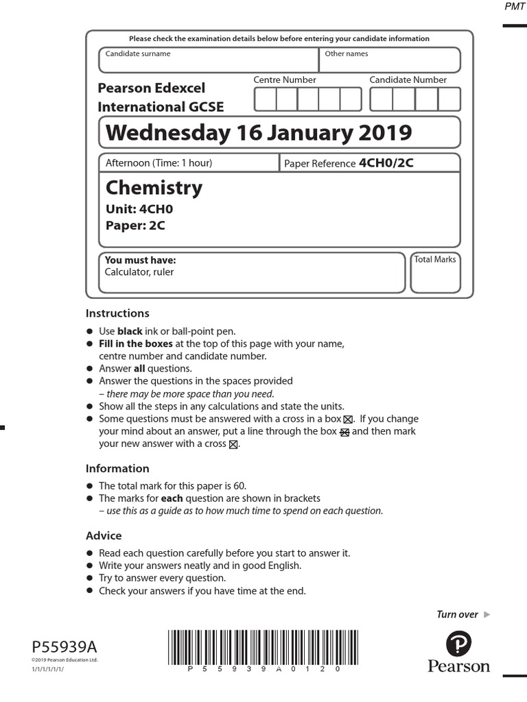 January 2019 QP - Paper 2C Edexcel Chemistry IGCSE | PDF | Ion | Fluorine