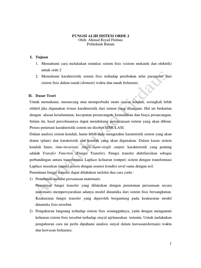 Fungsi Alih Orde 2 | PDF