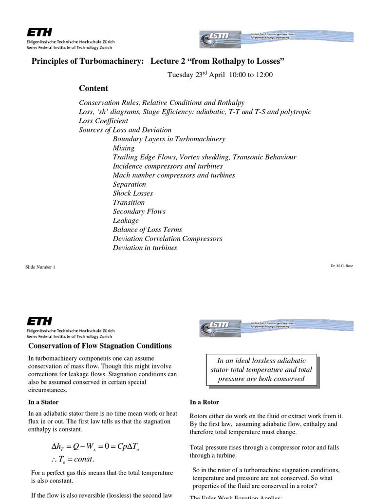 Lecture 2 Rothalpy Pdf Boundary Layer Fluid Dynamics