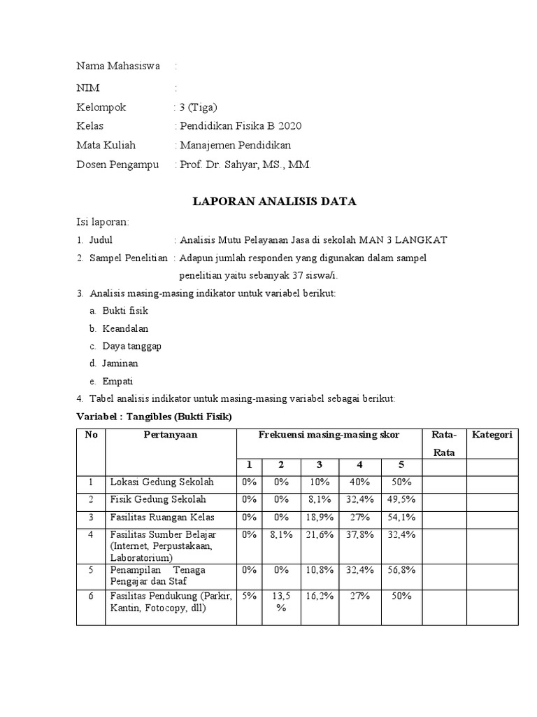 Laporan MR Manajemen Pendidikan | PDF