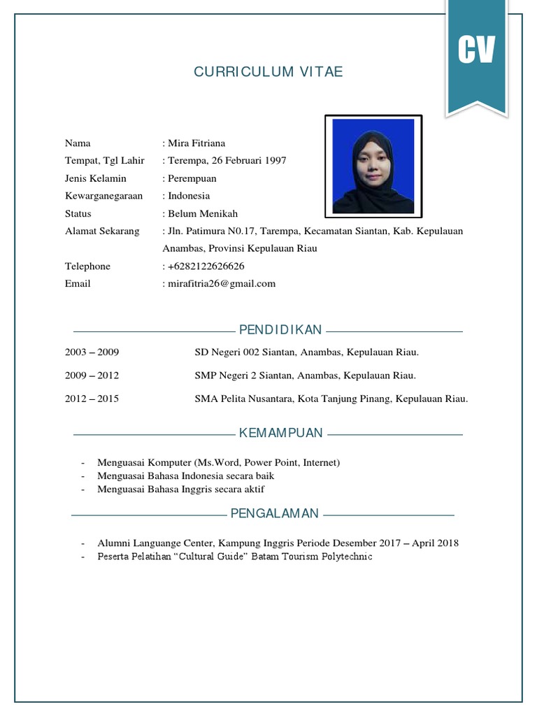 CV Mira Fitriana | PDF