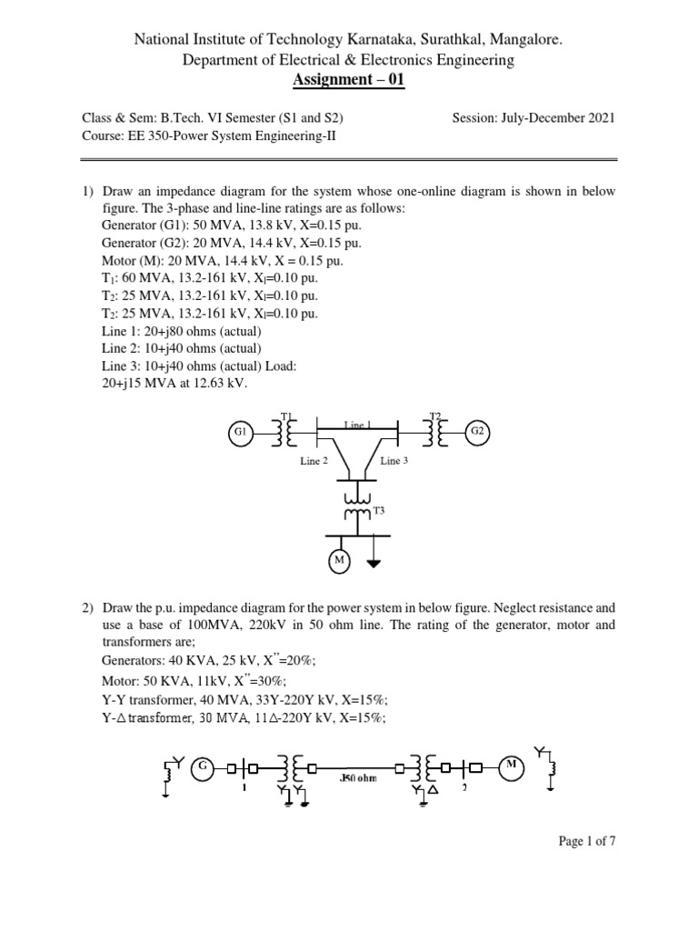 Assignments - 1 July-December 2021 | PDF | Electrical Impedance | Electric Power Transmission