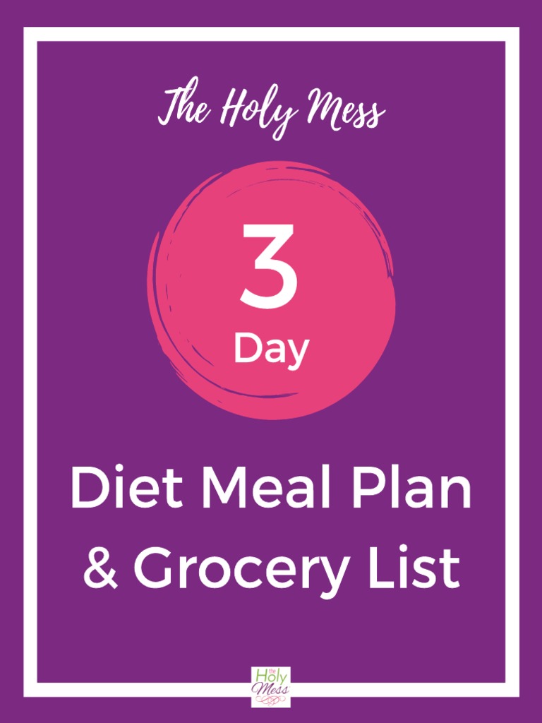 3-Day Holy Mess Diet Plan | PDF | Meal | Lunch