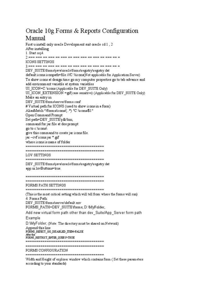 Oracle 10g Installation With Webutil Configuration Pdf Parameter Computer Programming 