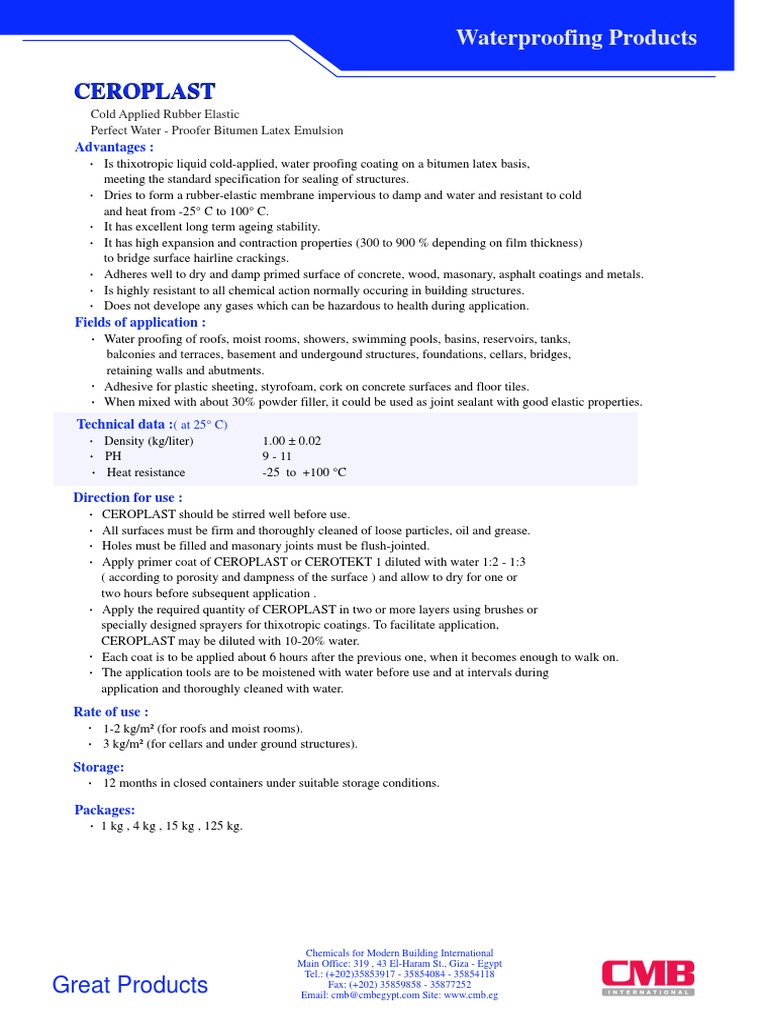 Ceroplast | PDF | Asphalt | Basement