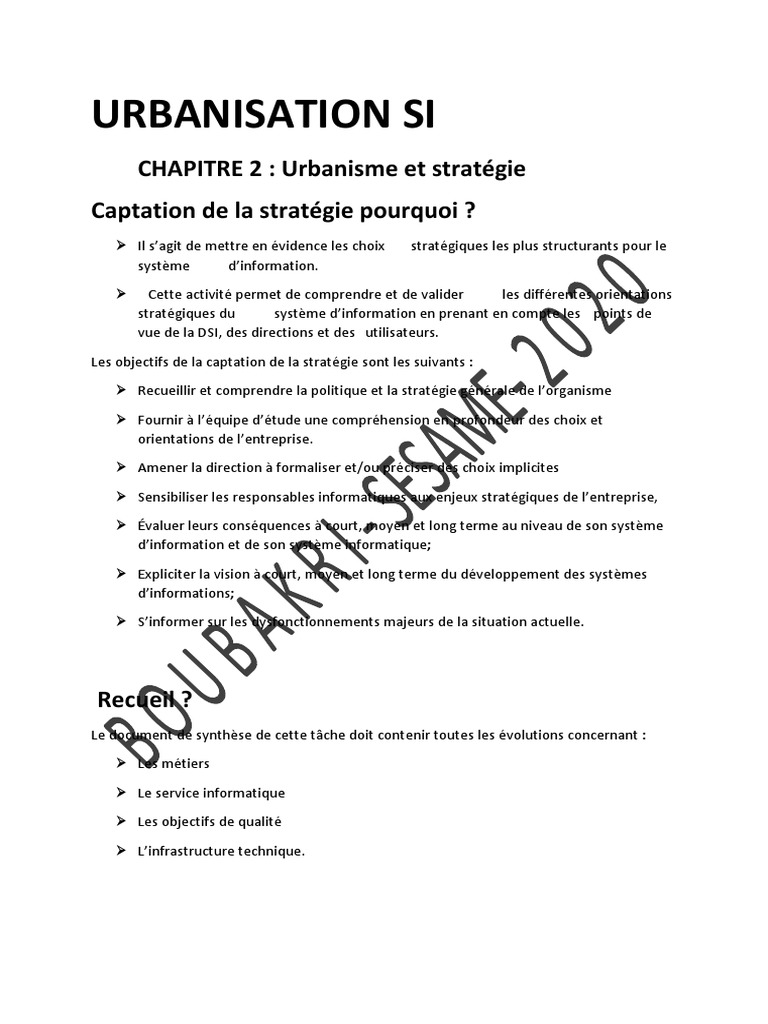 Urbanisation Si Chapitre2 | PDF | Sodles | Informatique