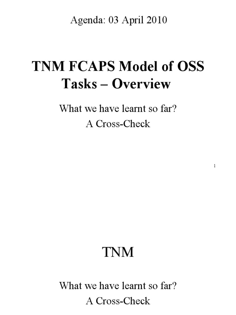 Tnm Fcaps Model Of Oss Tasks Overview Agenda 03 April 2010 Pdf Computer Data Computer