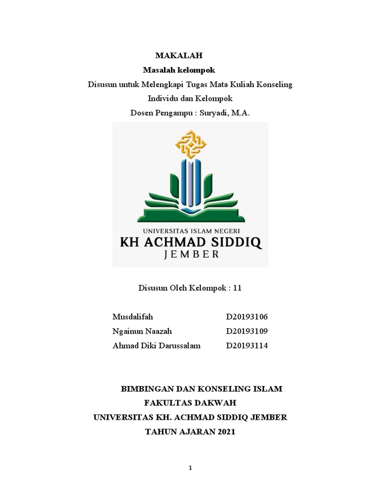 Makalah Kelompok 11 - Konseling Individu Dan Kelompok | PDF | Karier ...