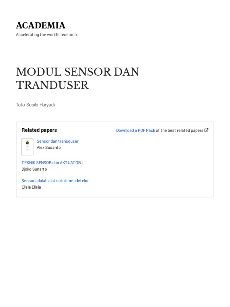 Modul Sensor Dan Tranduser With Cover Page v2 | PDF | Teknologi & Rekayasa