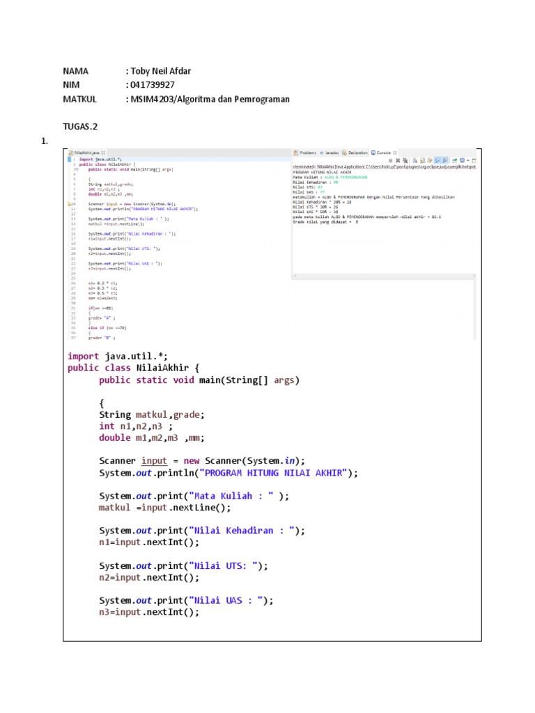 Algoritma Dan Pemograman - Tugas 2 | PDF | Computer Programming ... Algoritma Dan Pemograman - Tugas 2 | PDF | Computer Programming ...
