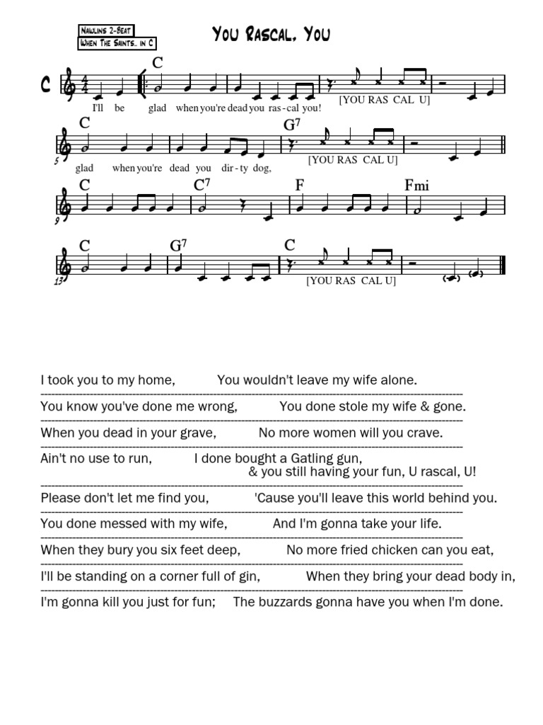 You Rascal, You: I'll Be Glad When You're Dead You Ras Cal - You! (You ...