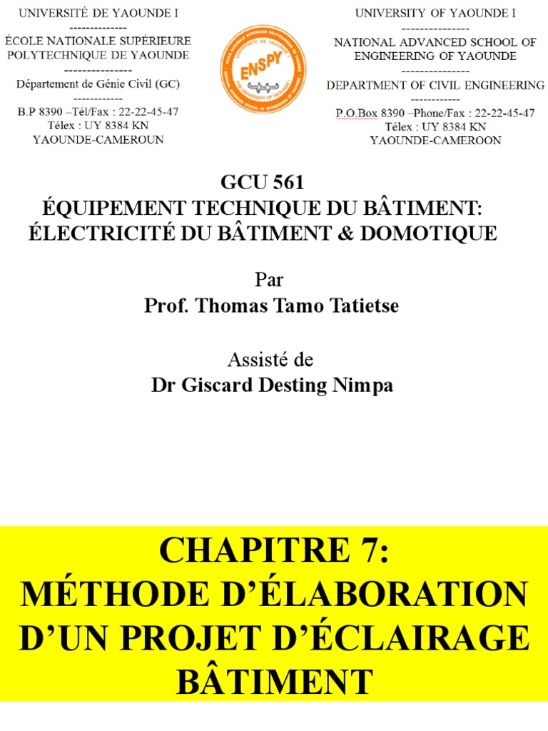 Electricité Bâtiment Chap7 Methode d'Elaboration d’Un Projet d’Eclairage Batiment | PDF ...
