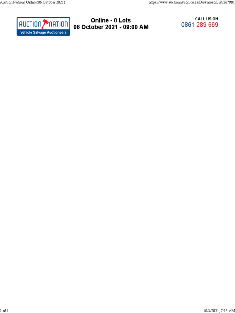 Auction Nation Online (06 October 2021) | PDF