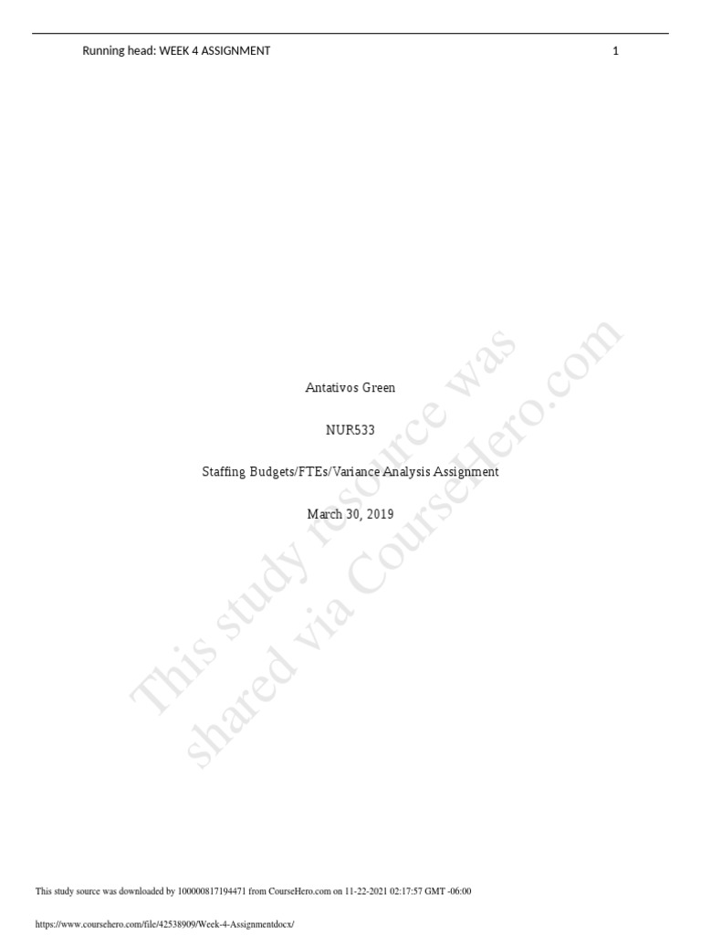 Week 4 Assignment | PDF | Nursing | Economies