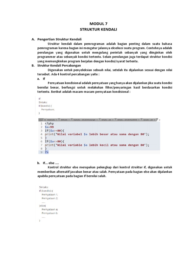 Modul 7 - Struktur Kendali | PDF