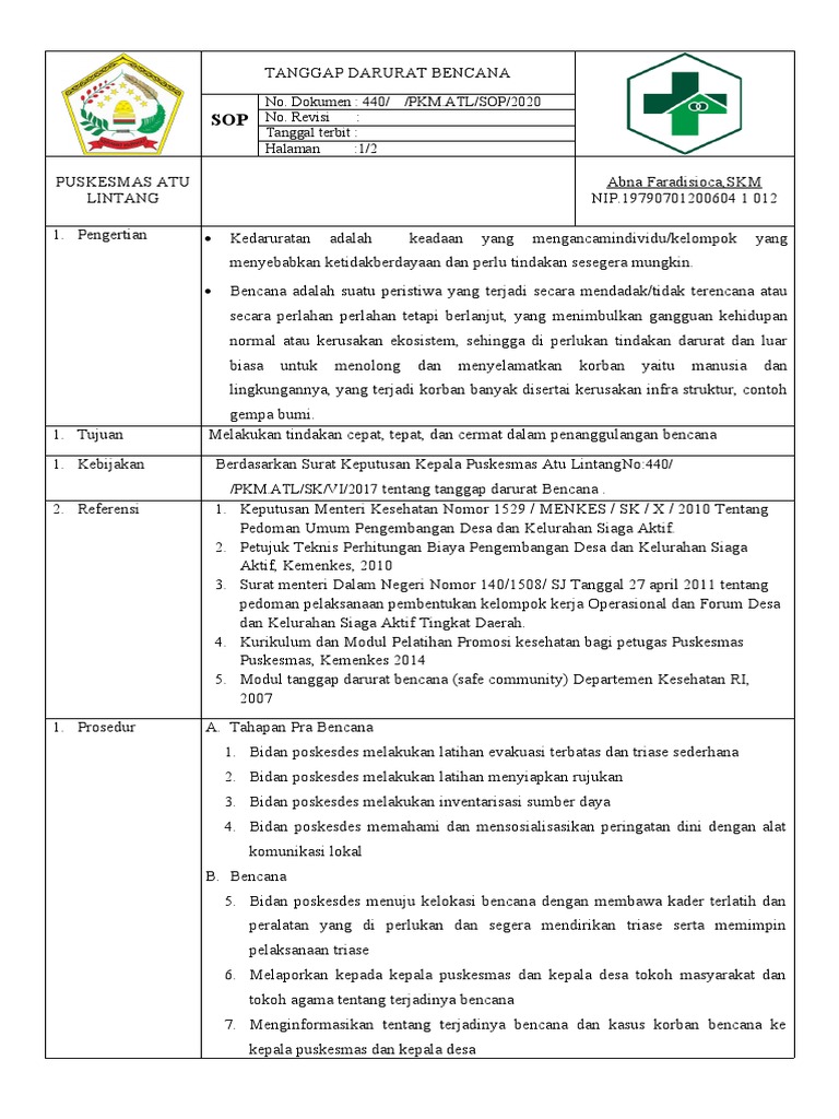 Sop Bencana | PDF
