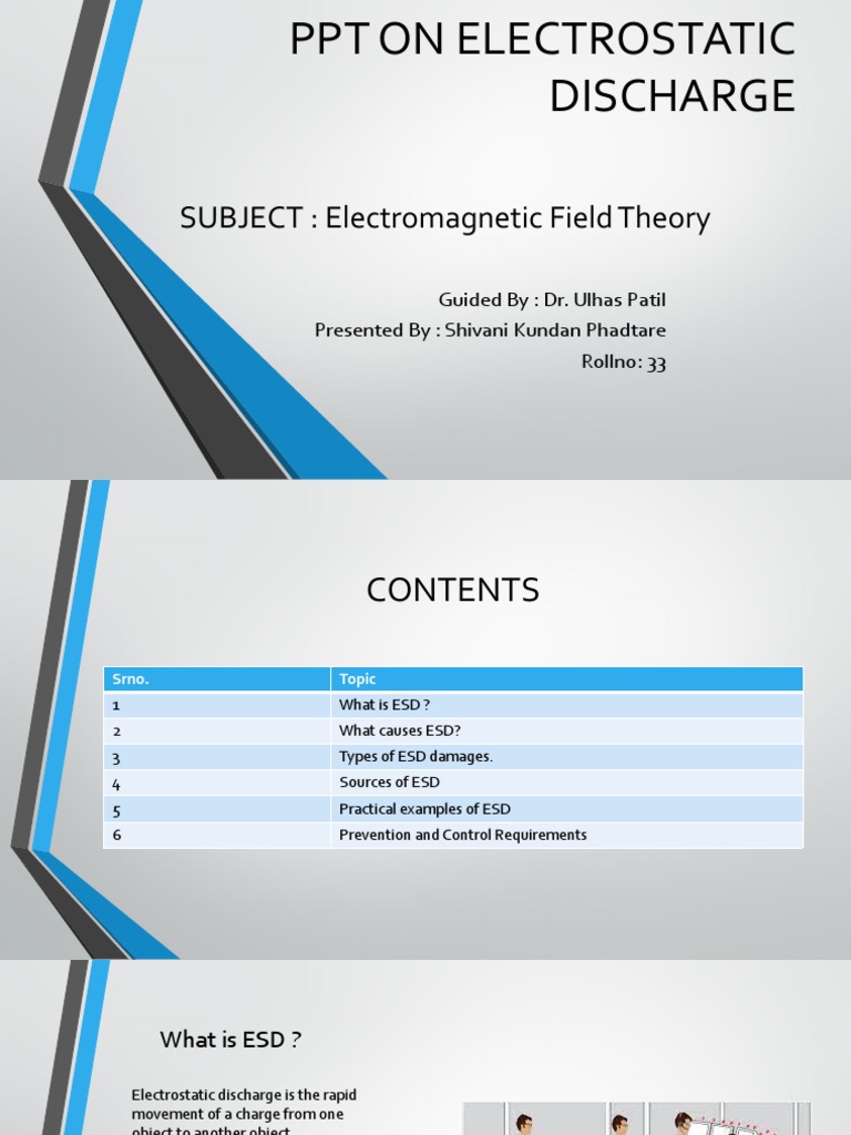 Electrostatic Discharge Overview and Control | PDF | Electrostatic ...