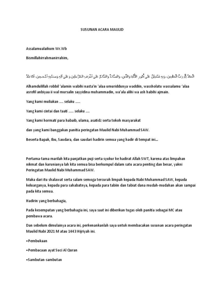 Doa Penutup Acara Maulid | PDF