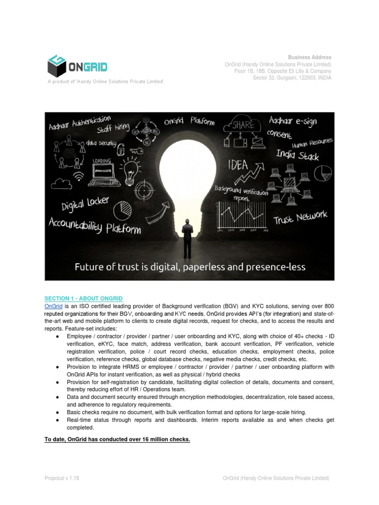 Business Proposal - Background Verification - Rev 1 | PDF ...