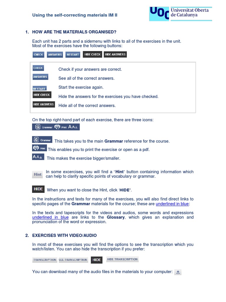 Using The Self-Correcting Materials IM II | Descargar gratis PDF ...