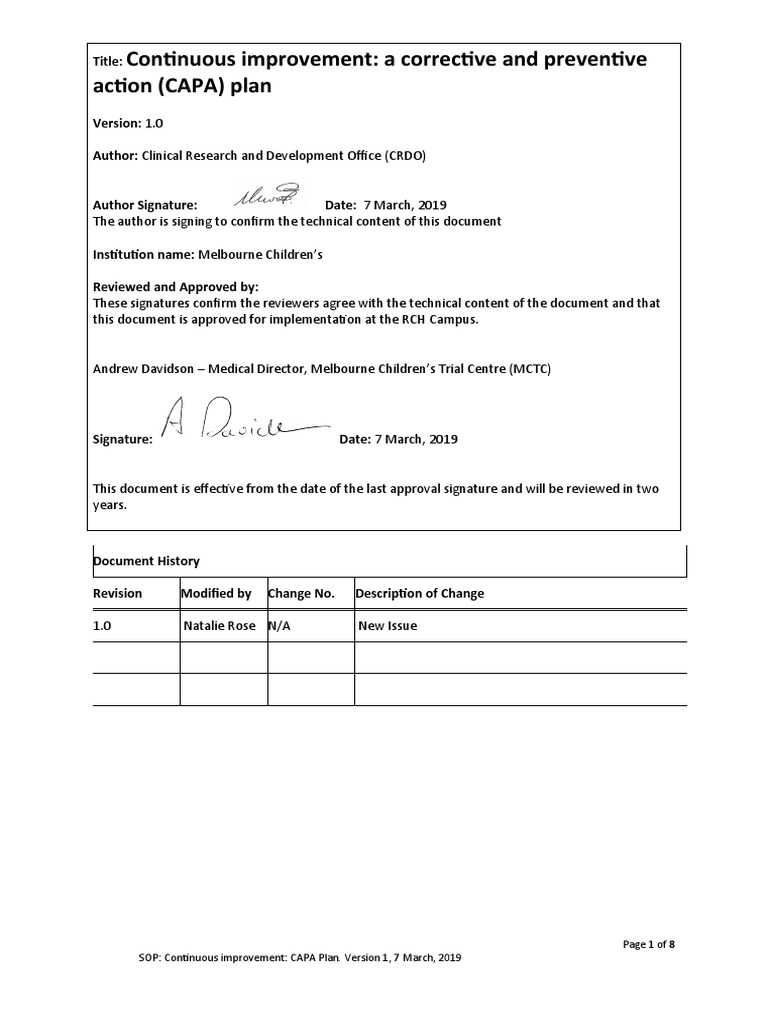 Sop Capa Final 7 Mar2019 | PDF | Business