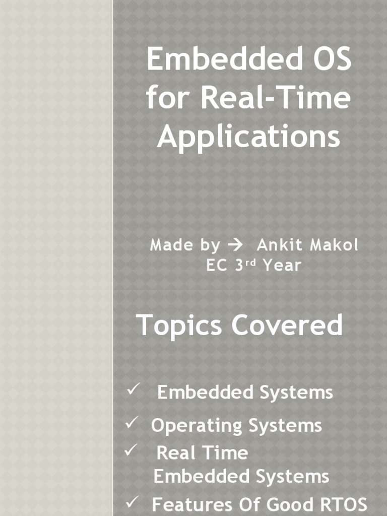 Embedded OS For Real Time Applications | PDF | Embedded System ...
