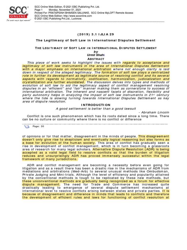 Legitimacy of Soft Law in International Law | Descargar gratis PDF ...