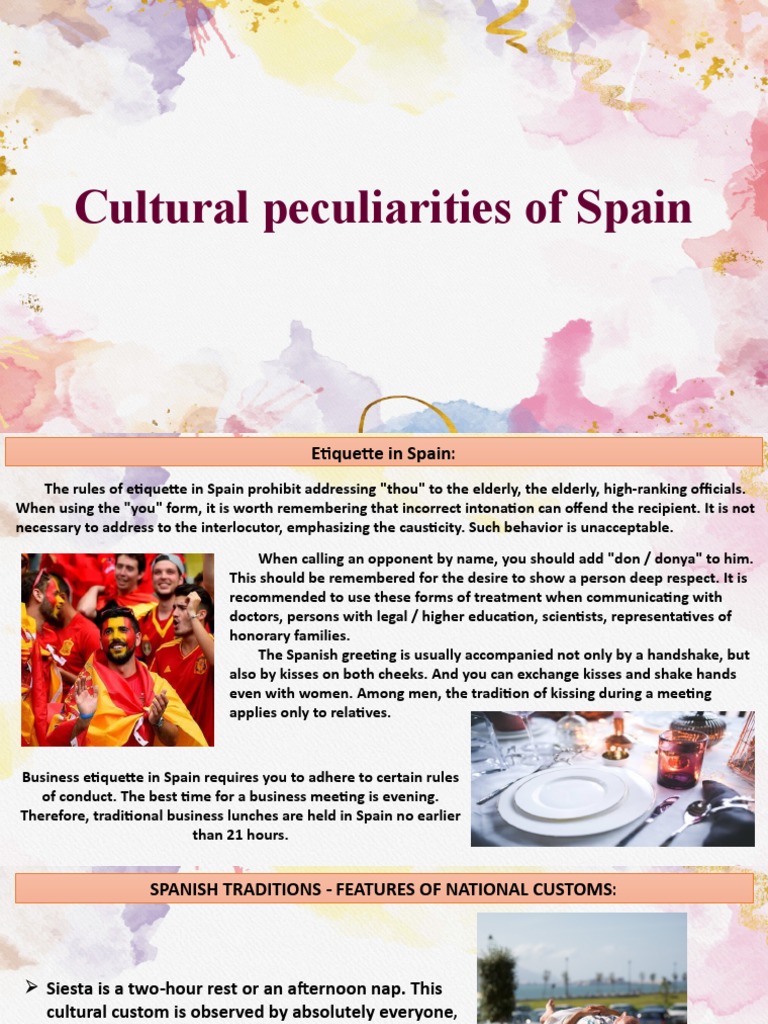 Spanish Cultural Etiquette and Traditions | PDF